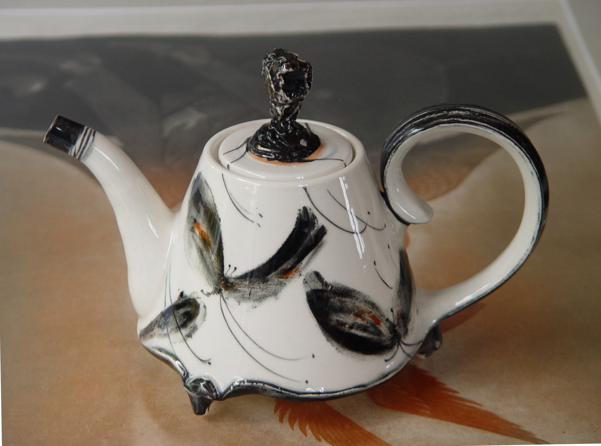 Night Butterflies - Handmade Pottery Teapot with Unique Decoration ...