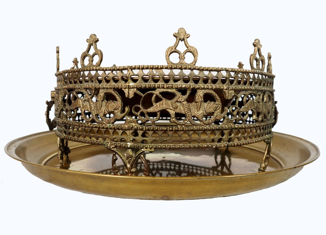 Antique Large Islamic Brass Mangal Bowl Brazier Cast Brass - Etsy