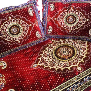 Set of 3 Pcs 1x Floor Cushion+2x Cushions Orient Afghan Pillow Rug Seat ...