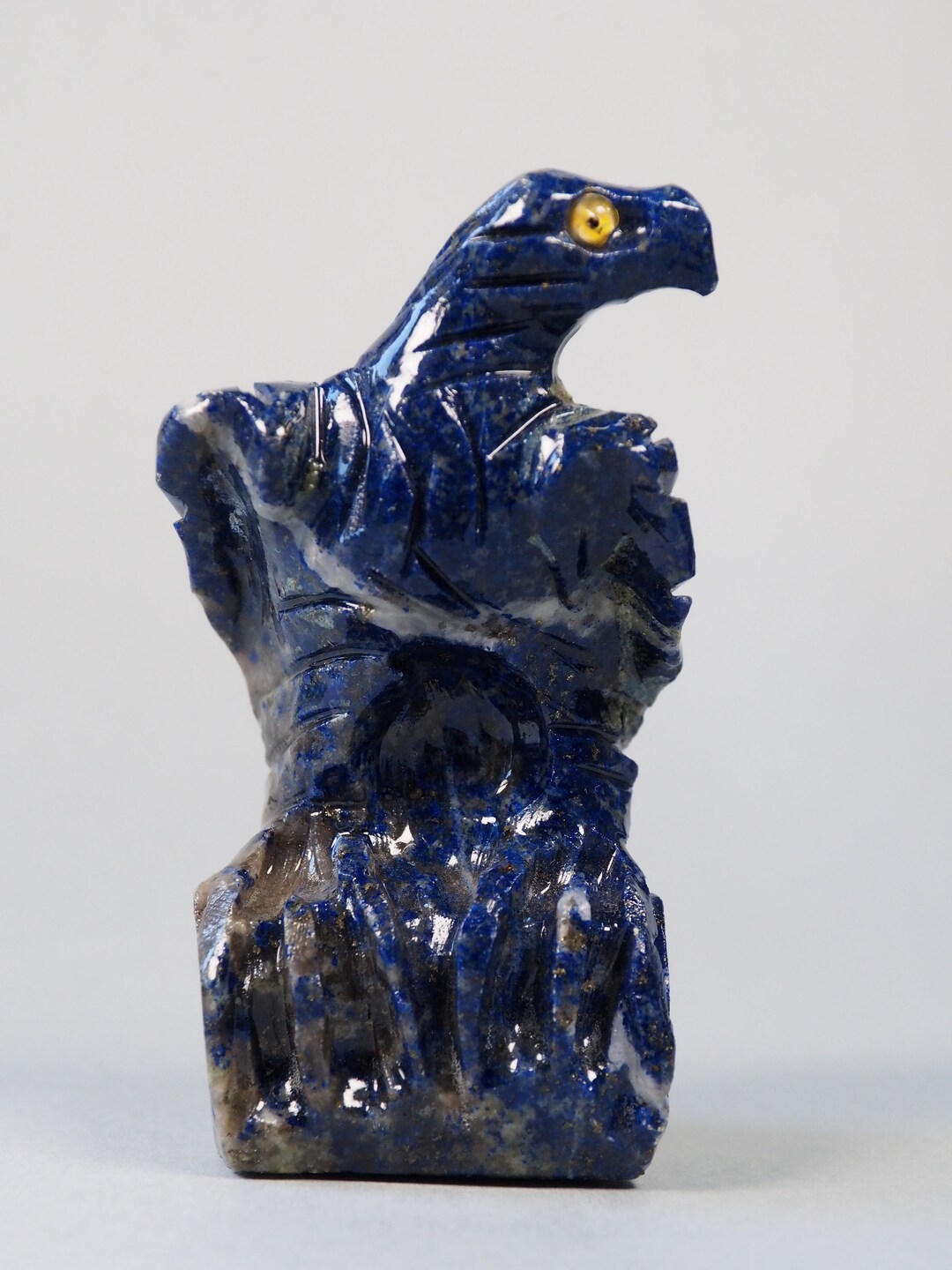 Extravagant Royal Blue Real Lapis Lazuli Eagle Stone Figure Bird Figure ...