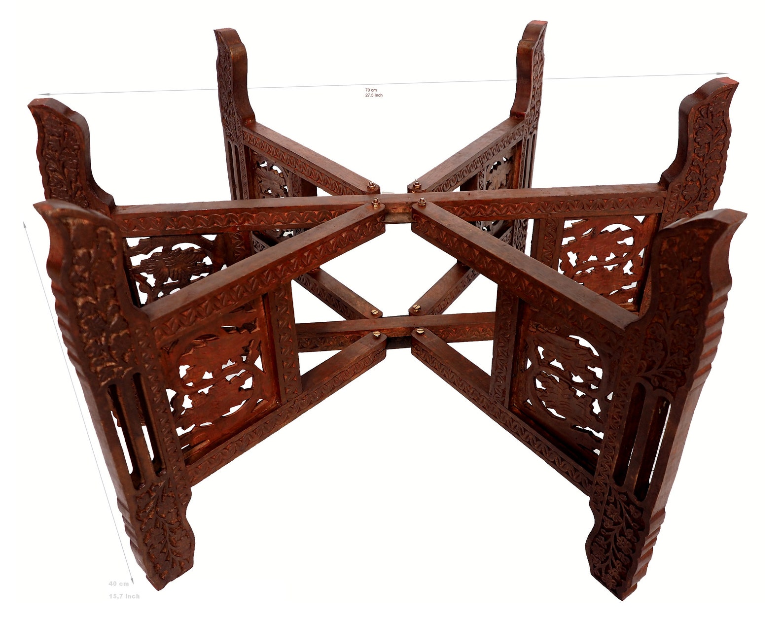 Egyptian Moroccan Vintage India Table Stand Folding Table Base Carved ...