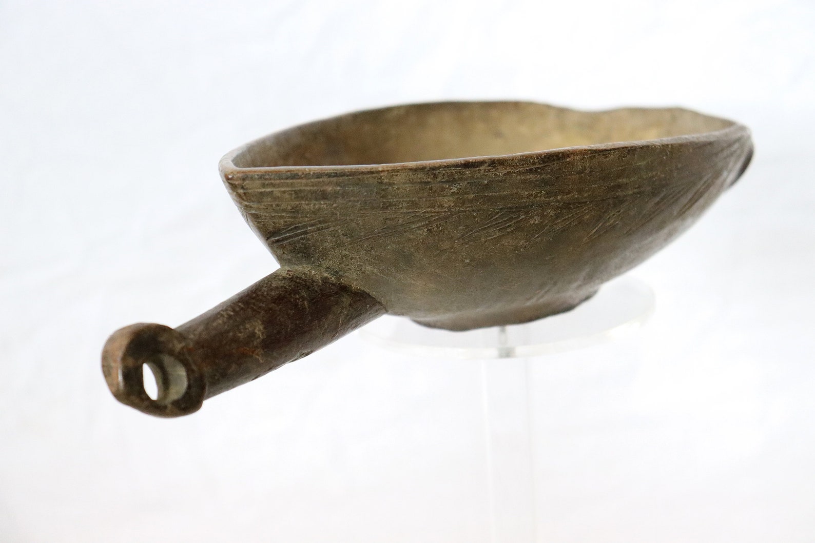 Antique Wooden Ifugaoi Carved Wooden Ritual Kinahu Bowl With Handle ...