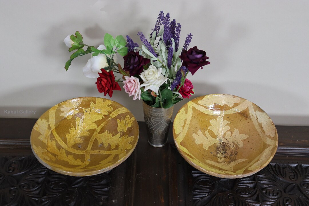 Set of 2 Handmade Clay Bowls Pottery Bowl Plate Dish From Swat - Etsy