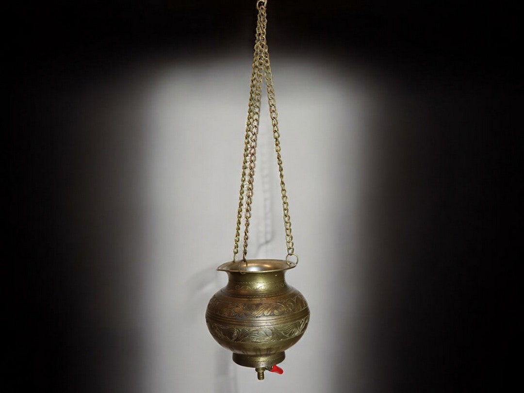 1 Liters of Antique Solid Brass Orient Ayurvedic Shirodhara Panchakarma ...