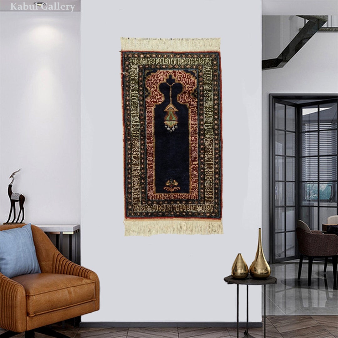 98x58 Cm Islamische Handgeknüpfte Türkische Panderma Gebetsteppich