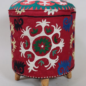 Vintage Oriental Luxurious Suzani Stool Chair Stool Seat Cushion ...