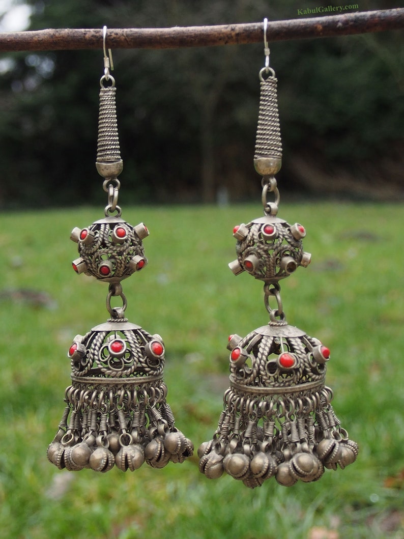 A Nice Pair of Kuchi Old Nomadic Kuchi Wedding Dome Shape Silver Gilded ...
