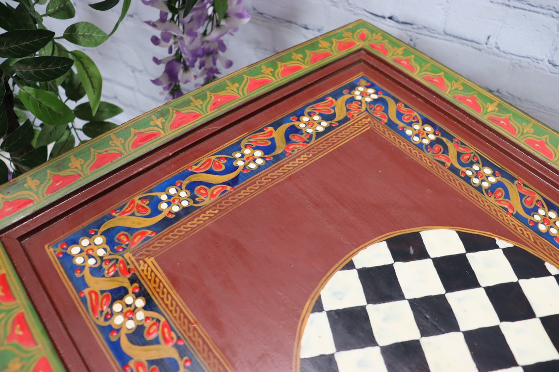 Hand Painted Solid Wood Coffee Table Tea Table Orient Bohemian - Etsy