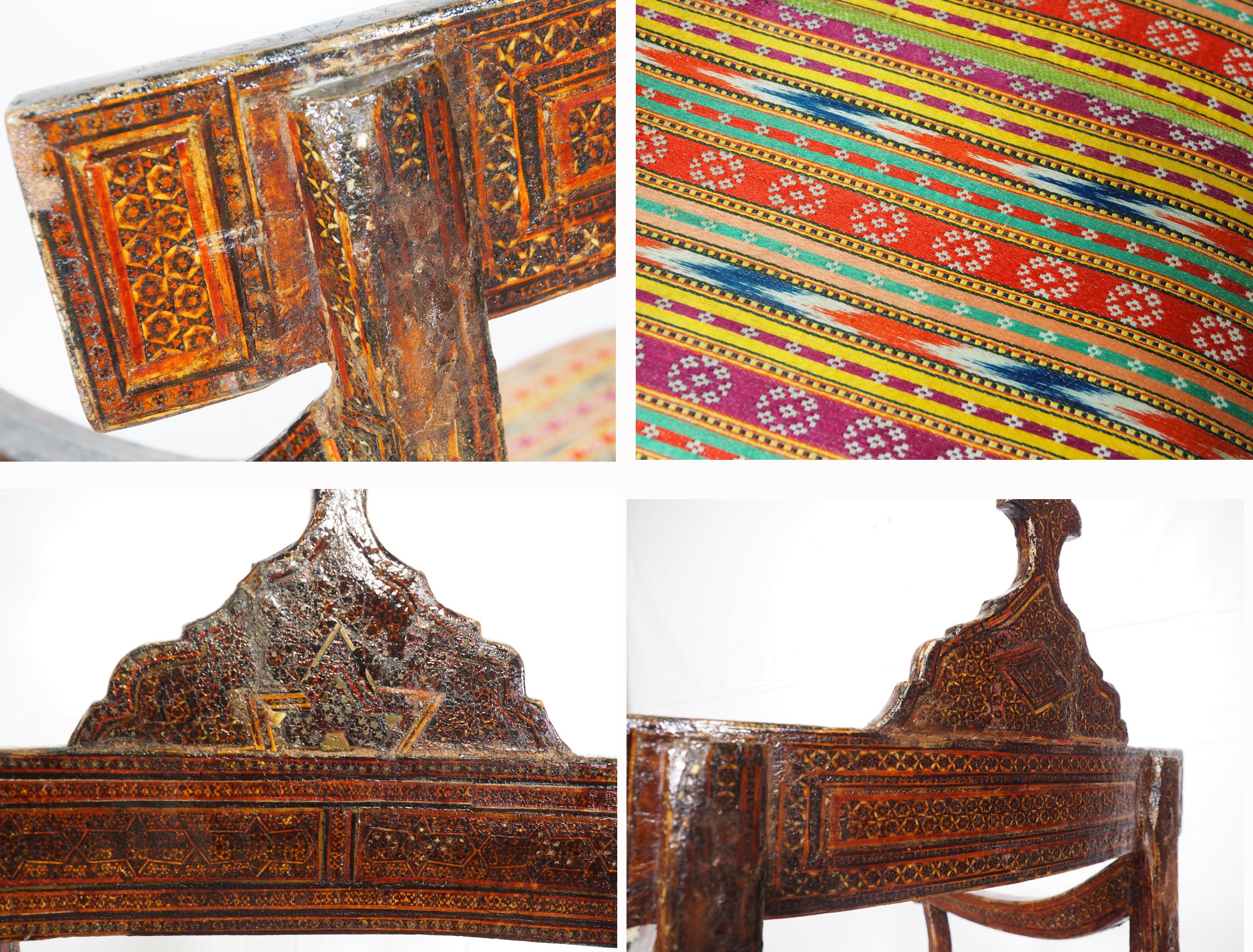 Oriental Hand Made and Hand Painted Islamic Chair Hand-painted Withe ...