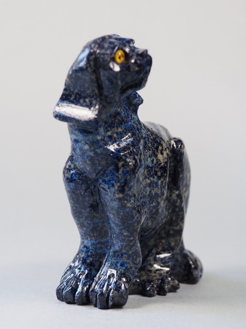 Extravagant Royal Blue Real Lapis Lazuli Stone Figure Dog Dachshund ...