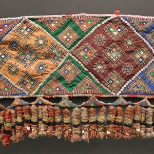 305x60 Cm Antique Indian and Pakistan Banjara Wedding Embroidered Toran Wall Hanging From India ...