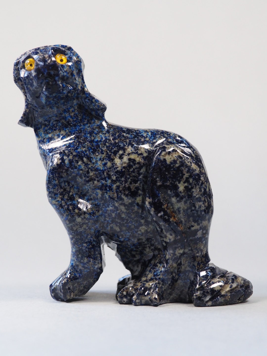 Extravagant Royal Blue Real Lapis Lazuli Stone Figure Dog Dachshund ...