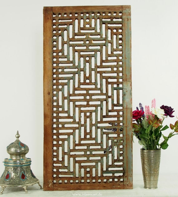 Antique islamic vintage carved wooden wall decoration window | Etsy