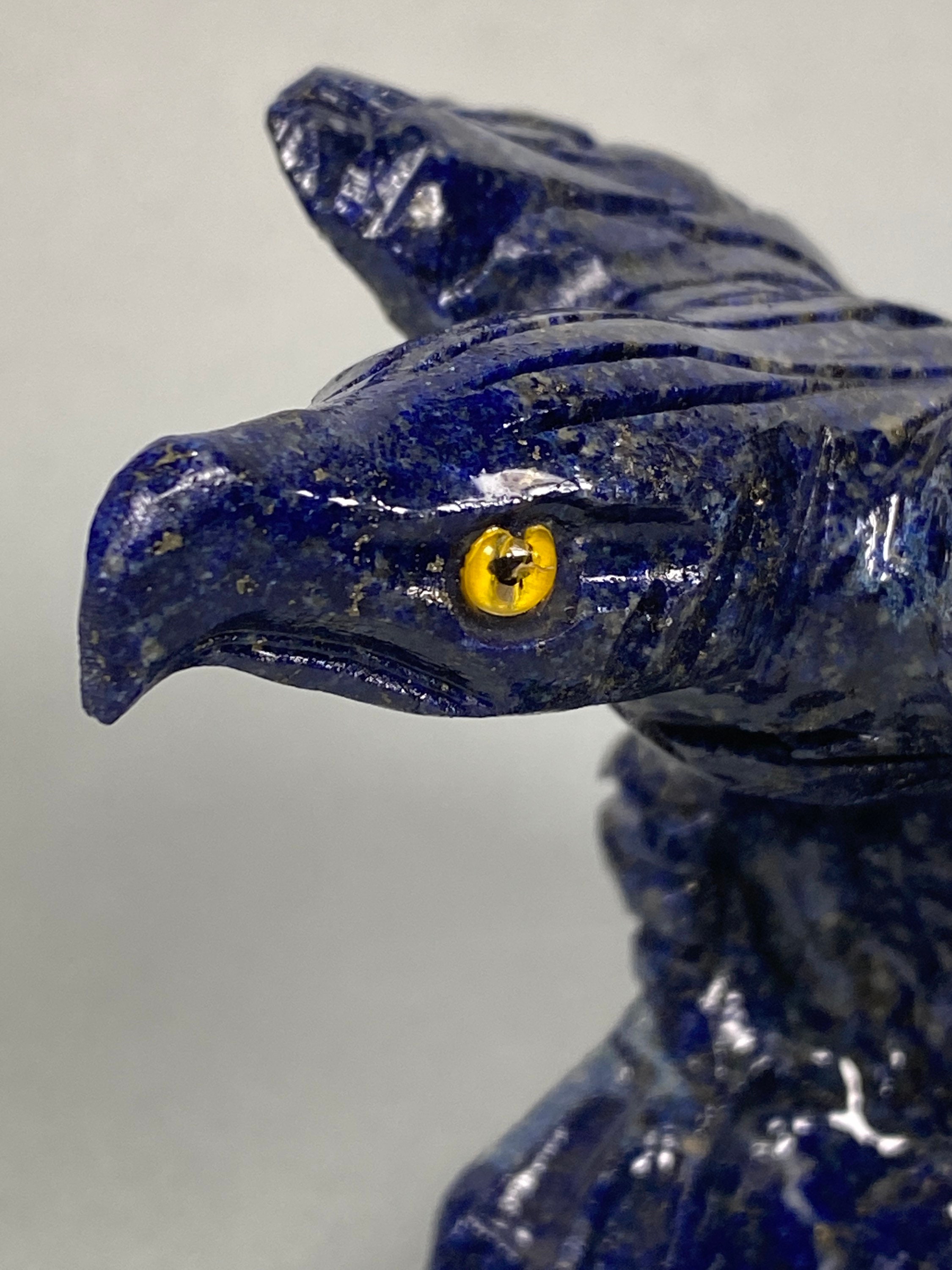 Extravagant Royal blue real Lapis lazuli eagle stone figure bird figure ...