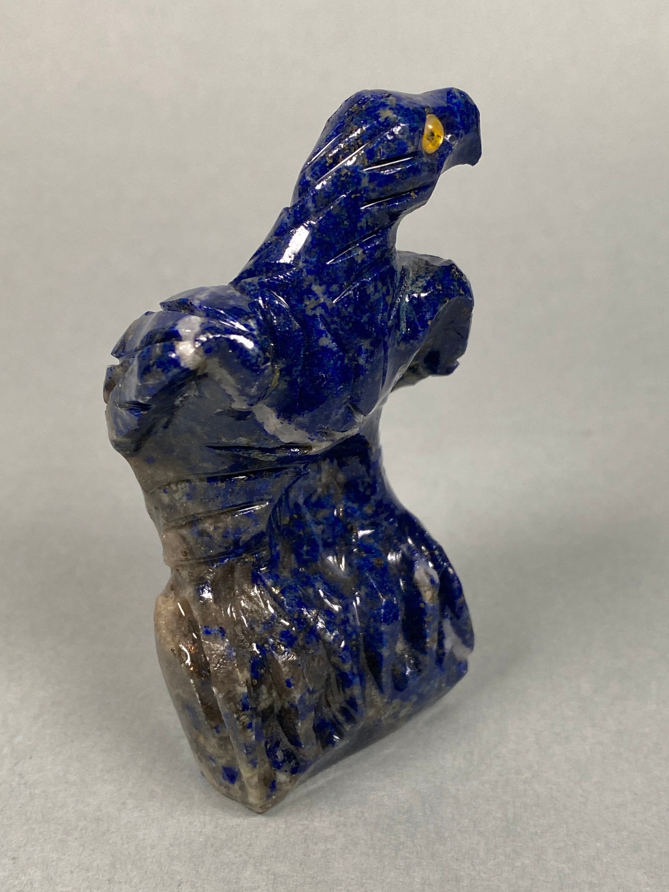 Extravagant Royal blue real Lapis lazuli eagle stone figure bird figure ...