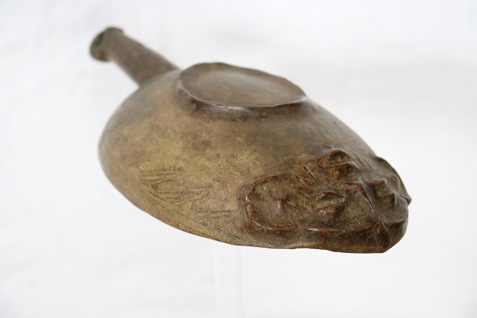 Antique Wooden Ifugaoi Carved Wooden Ritual Kinahu Bowl With Handle ...