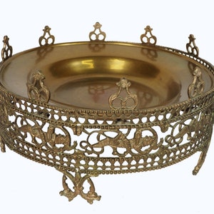 Antique Large Islamic Brass Mangal Bowl Brazier Cast Brass Brazier With ...