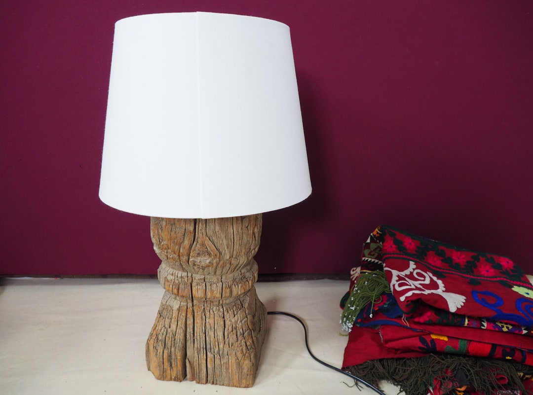 Antique Wooden Table Lamp From Nuristan Pillar Afghanistan Swat Velly ...