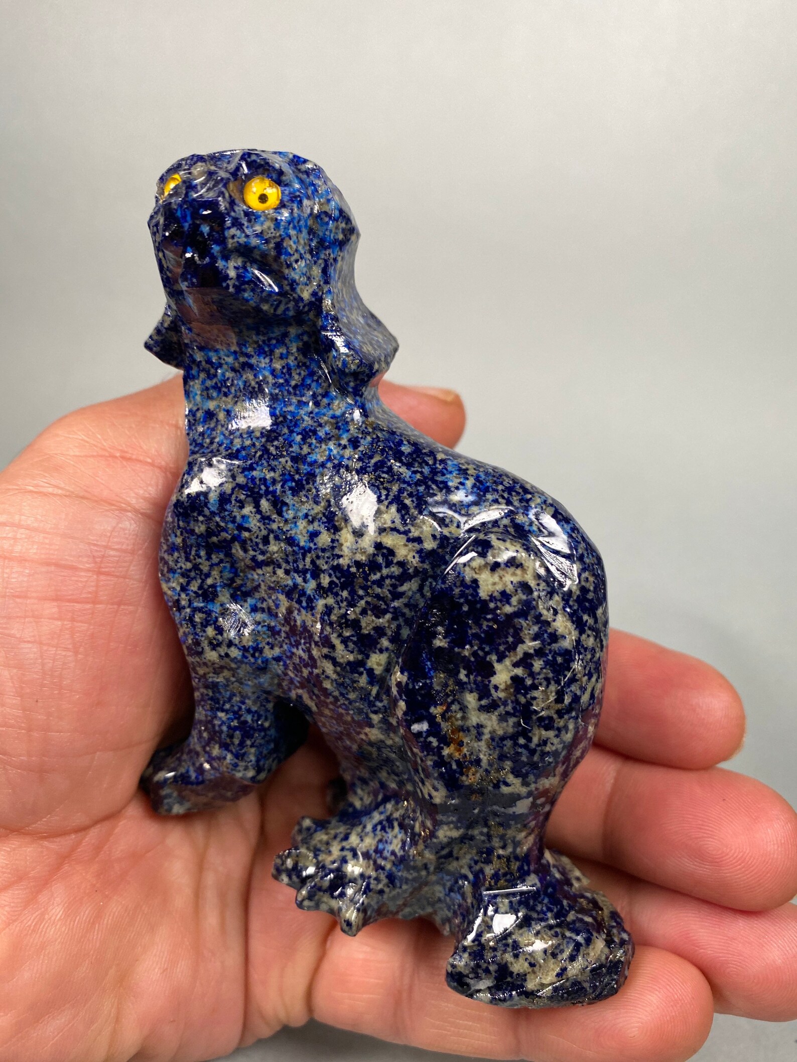 Extravagant Royal Blue Real Lapis Lazuli Stone Figure Dog Dachshund ...