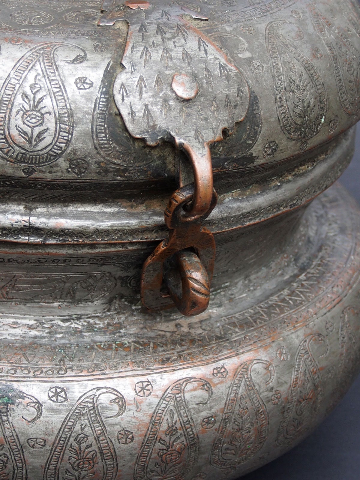 Antique Engraved Large islamic Tinned Copper box with a Lid | Etsy