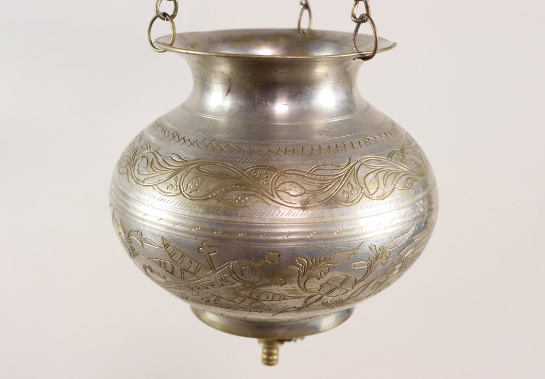 2 Liters of Antique Solid Brass Orient Ayurvedic Shirodhara Panchakarma ...