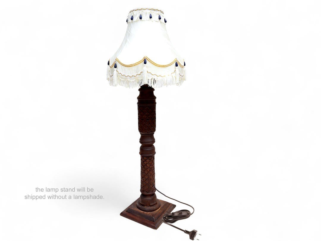 80 Cm Heigh Vintage Handmade Solid Wood and Handcarved Oriental Lamp ...