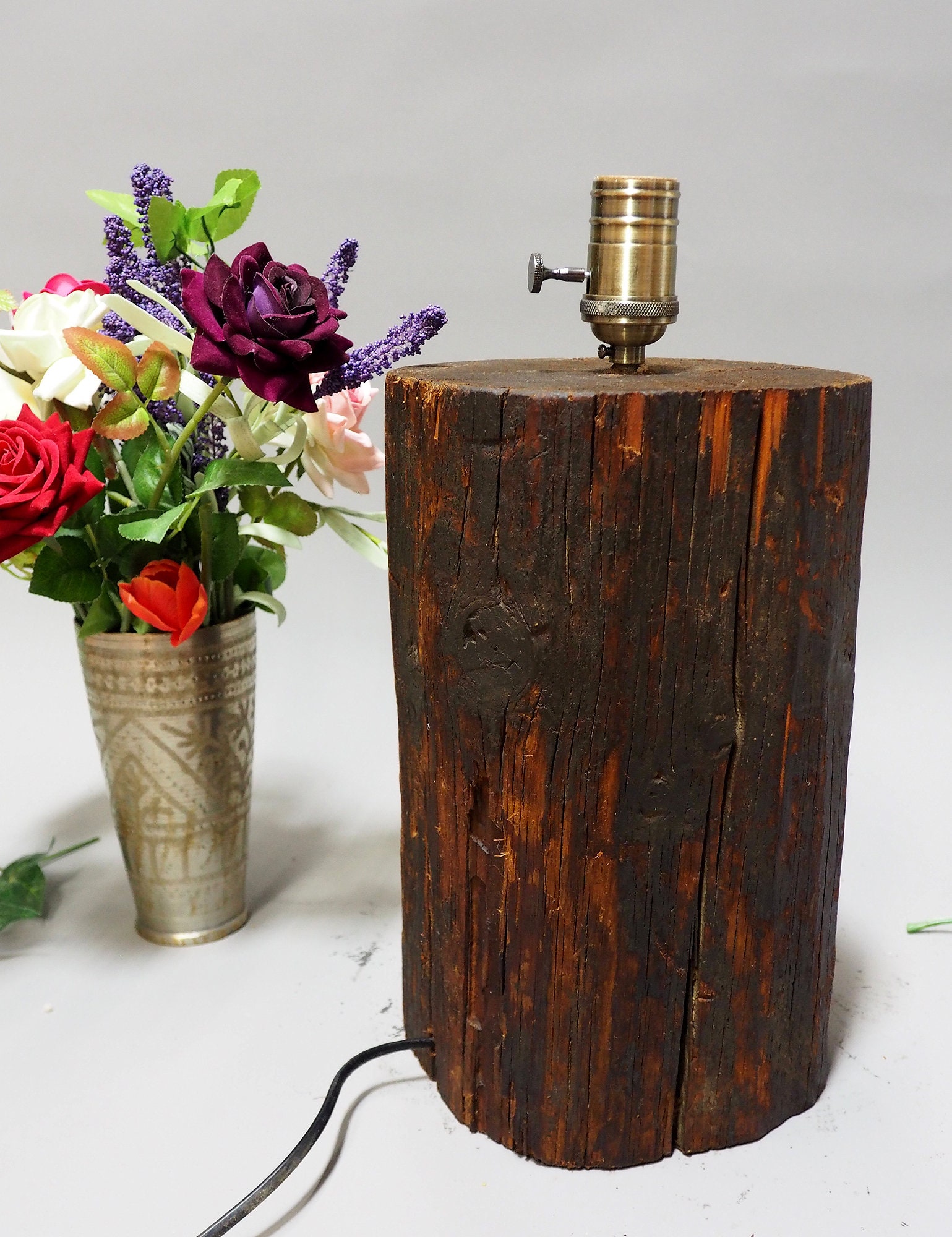 Antique Wooden Table Lamp Lamp Base From Nuristan Afghanistan | Etsy