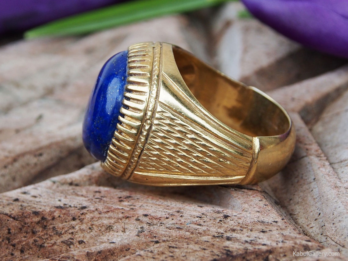 Antique handmade Silver Ring gold-plated statement ring from | Etsy