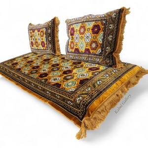 Set of 3 Pcs 1x Floor Cushion+2x Cushions Orient Afghan Nomad Pillow ...