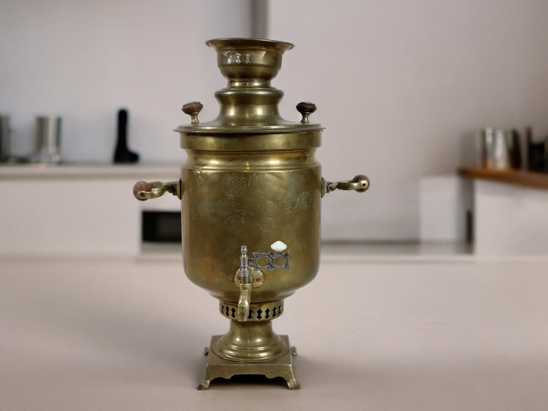 Antique Imperial Russian Tula Charcoal Brass Samovar Withe 8 Medals ...