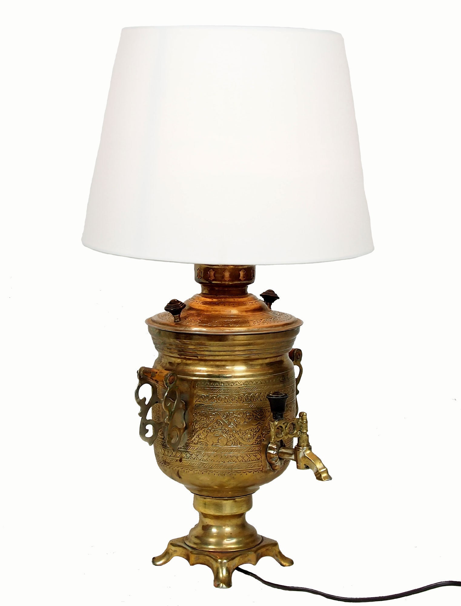 Antique Engraved islamic Samovar Table Lamp Vintage Solid | Etsy