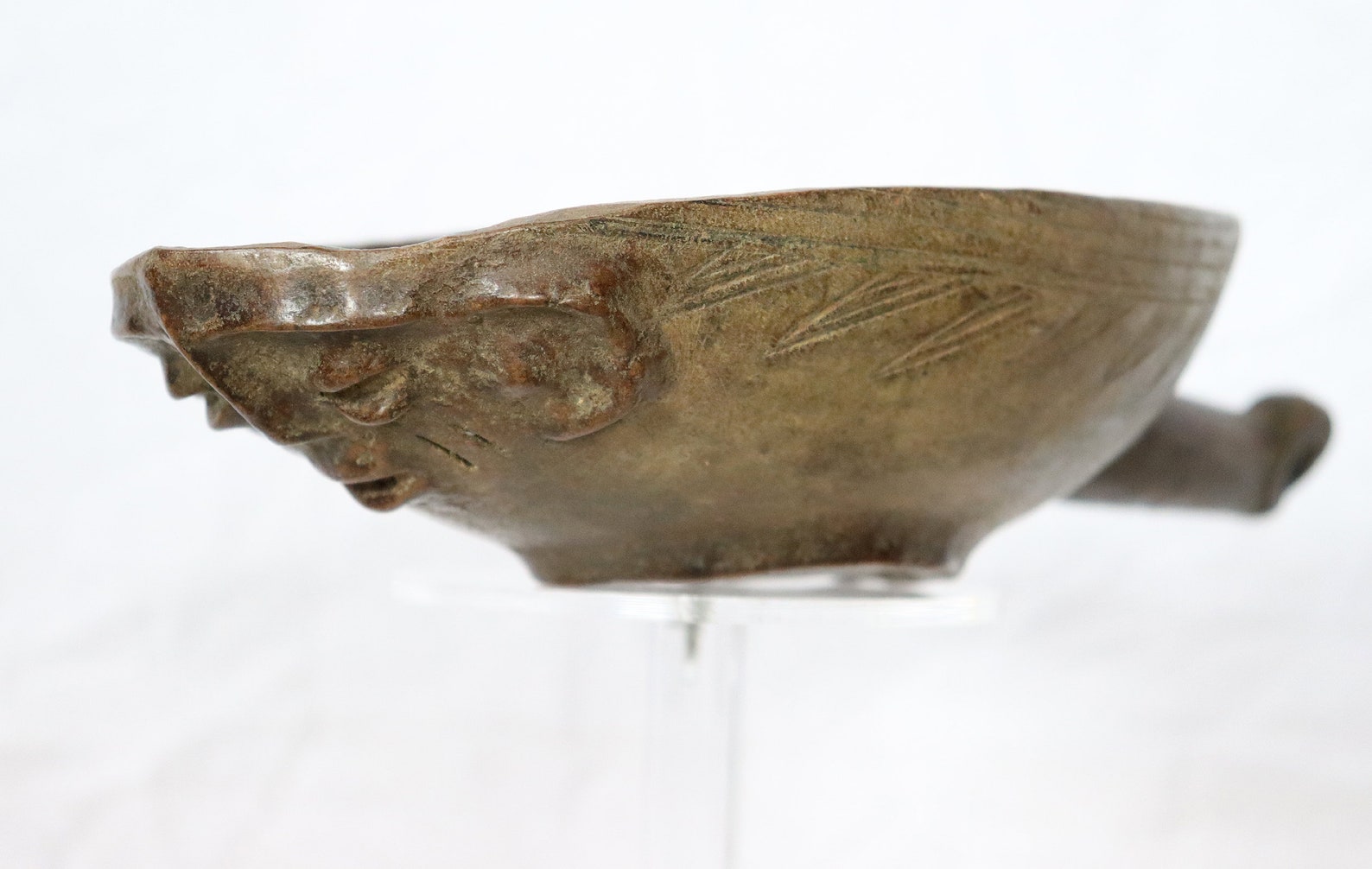 Antique Wooden Ifugaoi Carved Wooden Ritual Kinahu Bowl With Handle ...