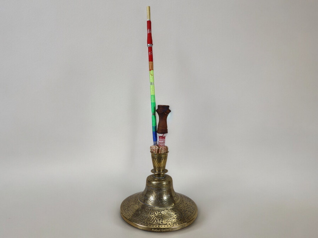 Antique Indo Islamic Mughal Engraved Brass Hookah Shisha Hubble-bubble ...