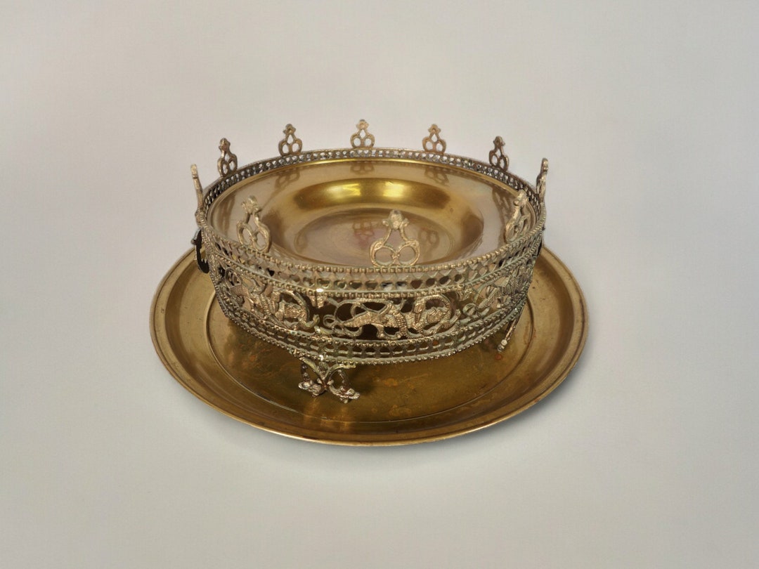 Antique Large Islamic Brass Mangal Bowl Brazier Cast Brass Brazier With ...