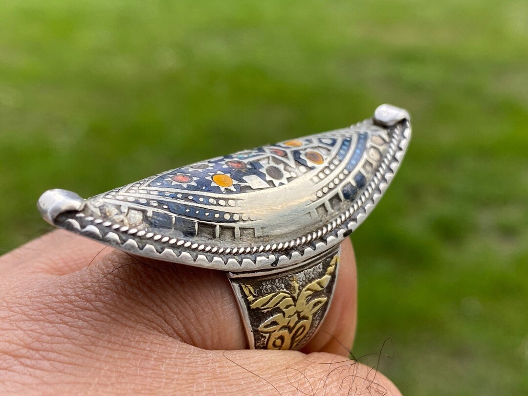Antique Enamelled Multan Ring Jewellery Pakistan No:396 - Etsy