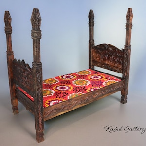 Single Bed Four-poster Bed Guest Bed Bedroom Orient Hand-carved Solid ...