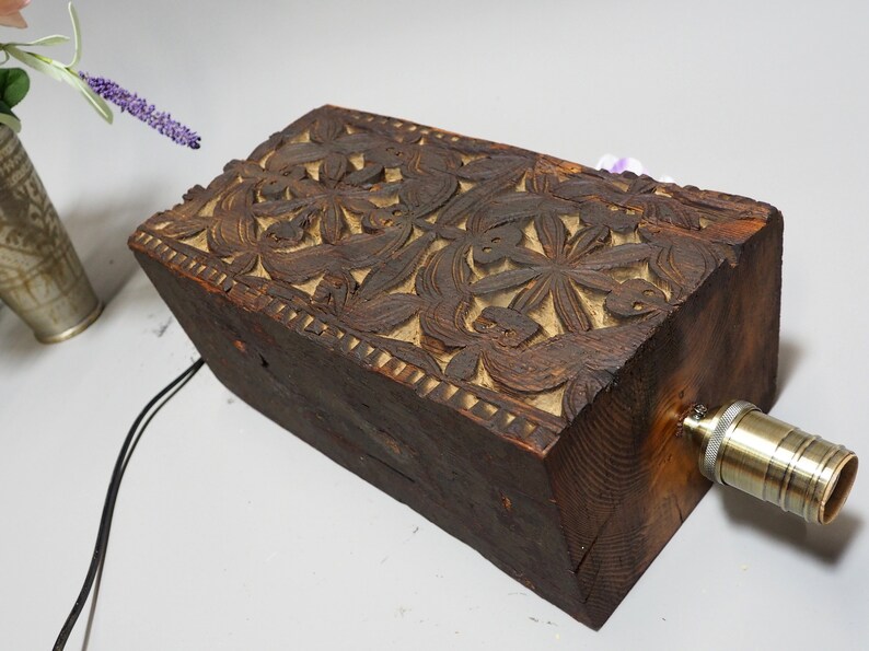 Antique Wooden Table Lamp Lamp Base From Nuristan Afghanistan Swat ...