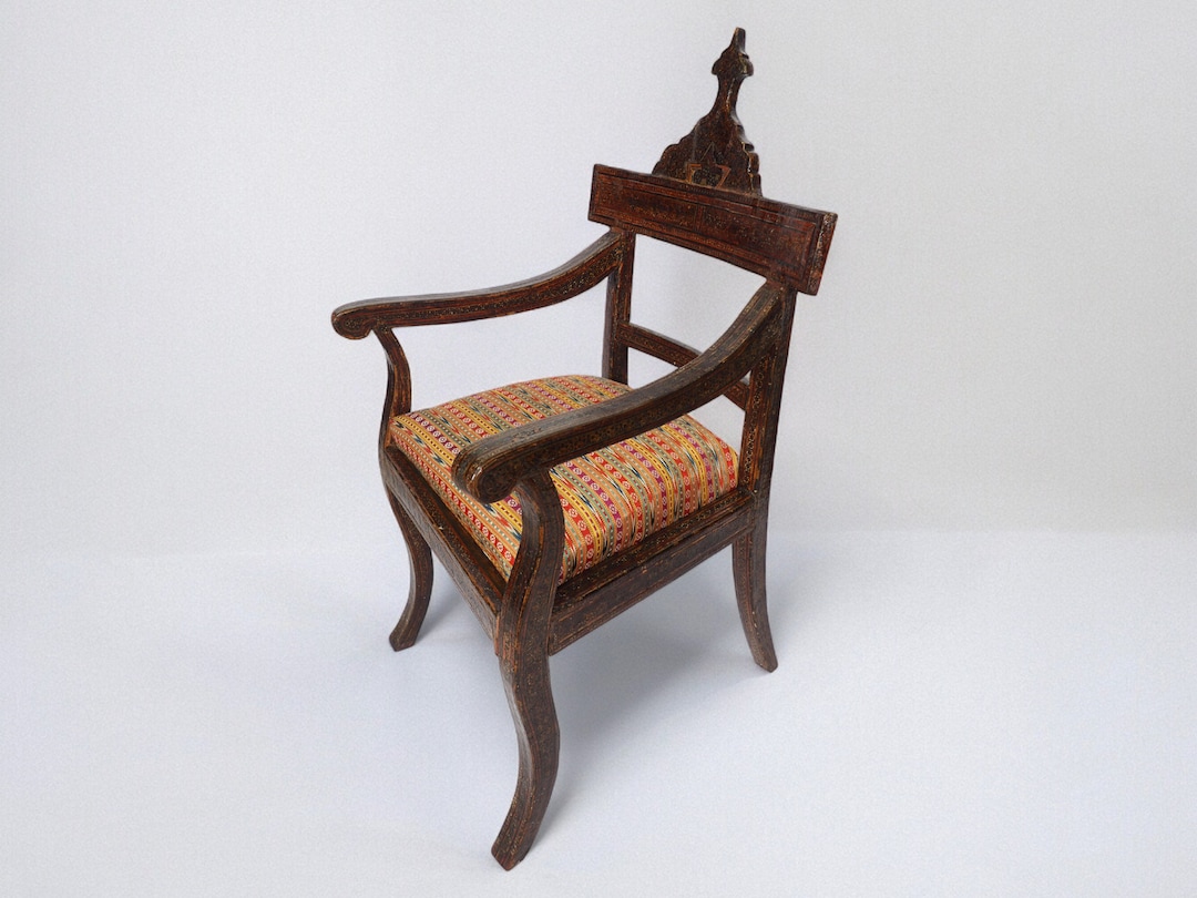 Silla islámica oriental antigua, sofá, pintura en miniatura pintada a ...