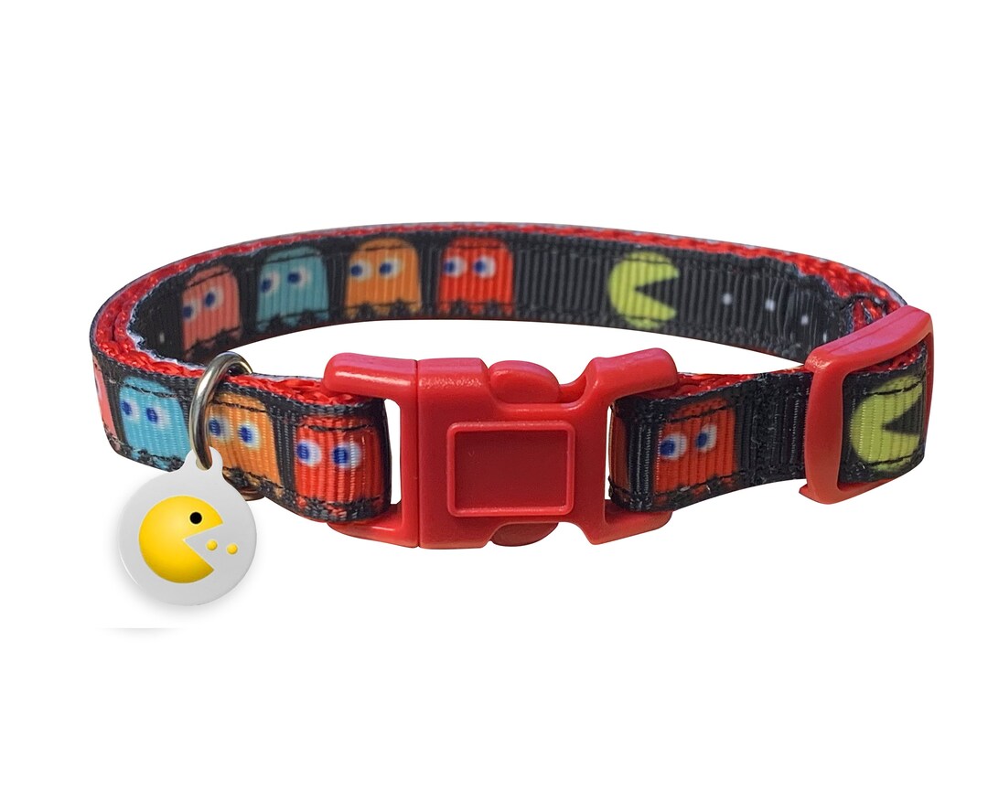 Spoilt Rotten Pets Retro Gamer Pac Cat Pattern Cat Collar Safety Buckle ...