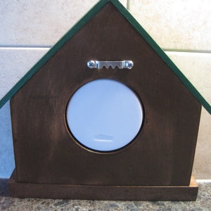 Handmade Log Cabin Clock Dark Brown Quartz Movement battery Hang on a ...