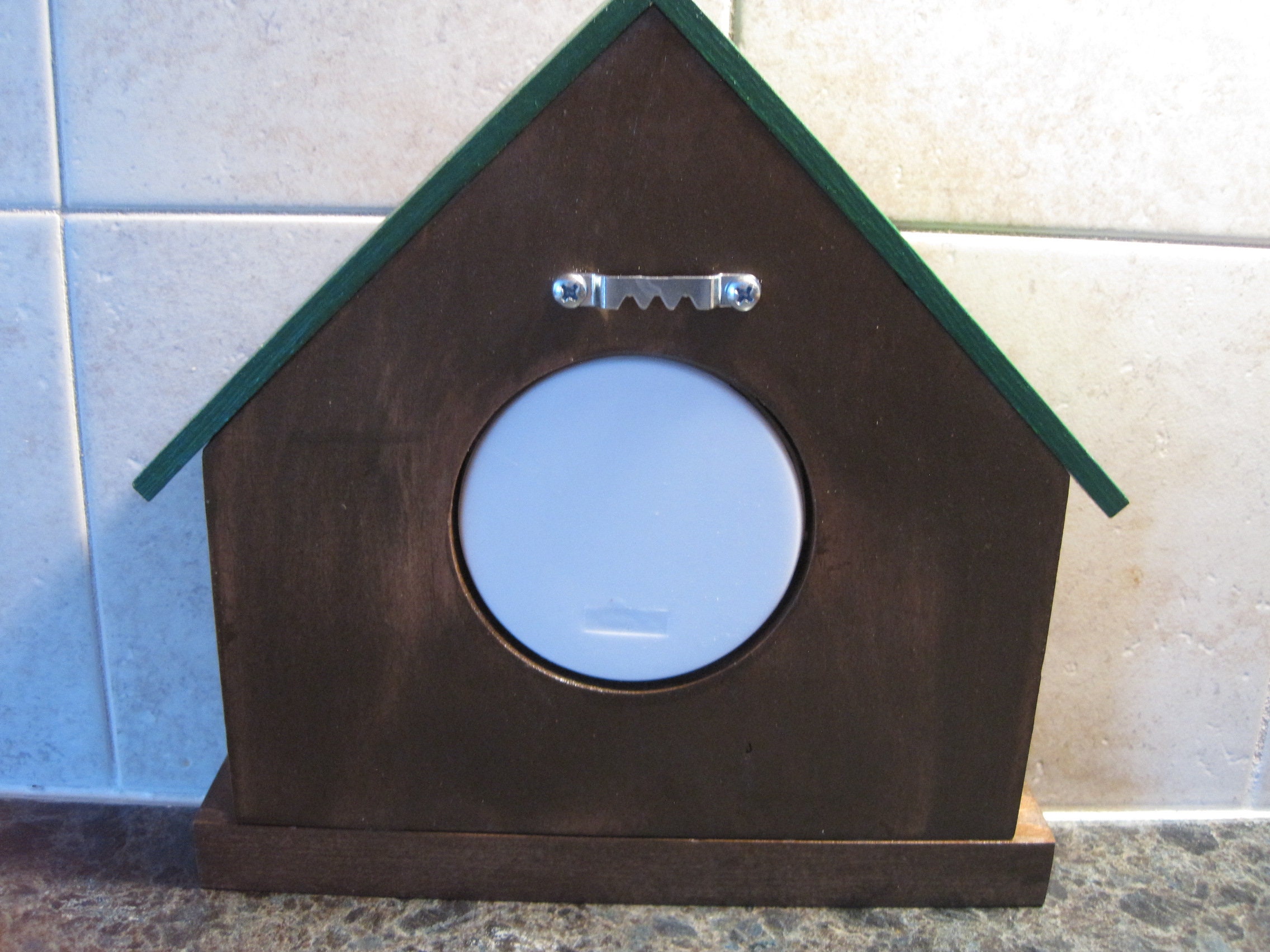 Handmade Log Cabin Clock Dark Brown Quartz Movement battery Hang on a ...