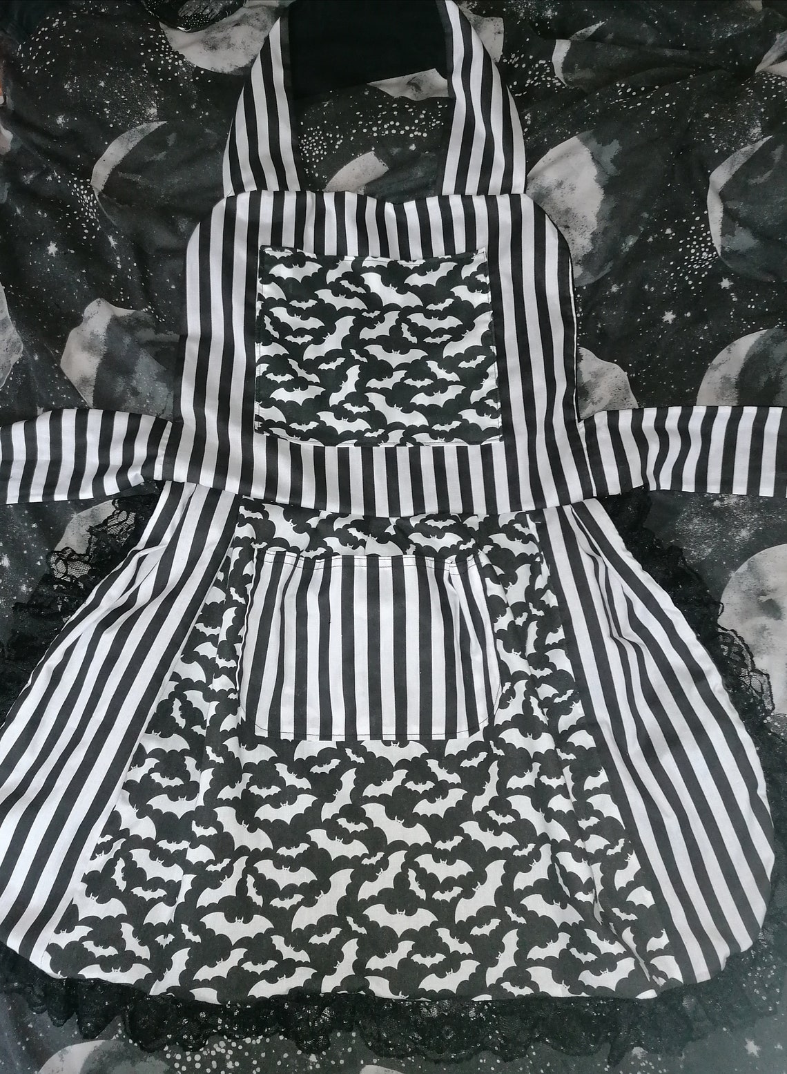 Goth Apron Rockabilly Apron Retro Pin Up Kitchen Witch - Etsy