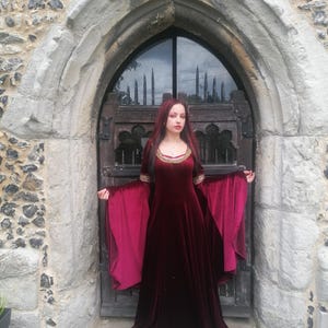 Arwen Cranberry Dress, Elven, Fantasy Gown, Medieval, Cosplay, Larp ...