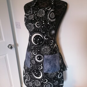 Gothic Apron, Reversible Apron, Moons, Bats, Goth Homeware, Goth ...