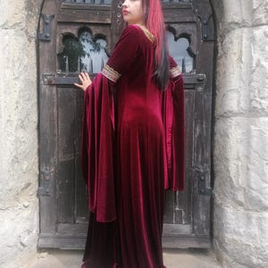 Arwen Cranberry Dress, Elven, Fantasy Gown, Medieval, Cosplay, Larp ...