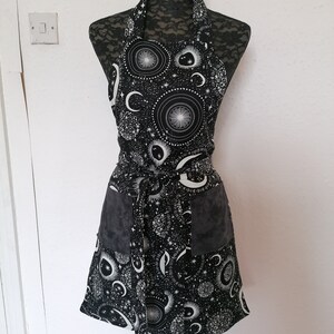 Gothic Apron, Reversible Apron, Moons, Bats, Goth Homeware, Goth ...