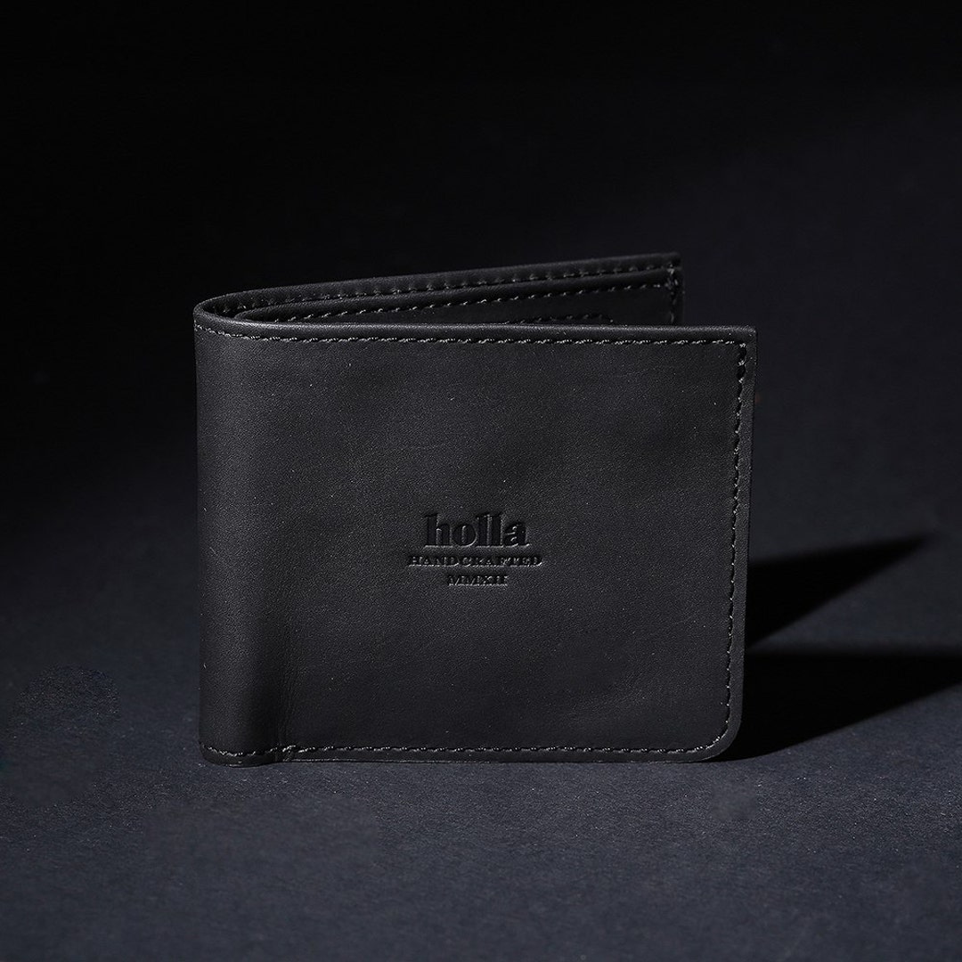 Minimal Leather Wallet Mens Leather Wallet Minimalist - Etsy