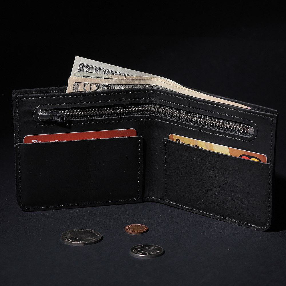 Minimal Leather Wallet Mens Leather Wallet Minimalist | Etsy