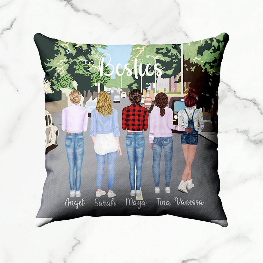 Best Friend Pillow Bestie Pillow Case Best Friend Birthday Gift Spun ...