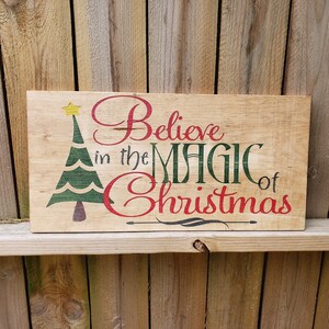 Rustic Wood Sign Believe in the Magic of Christmas - Etsy